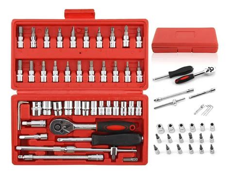 Kit Chaves Jogo Catraca Reversível Soquetes 46 Peças Maleta Carrefour