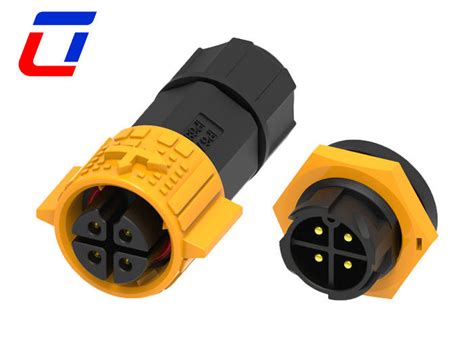 15a Waterproof 4 Pin Plug And Socket Connector M19 Quick Lock Ip67