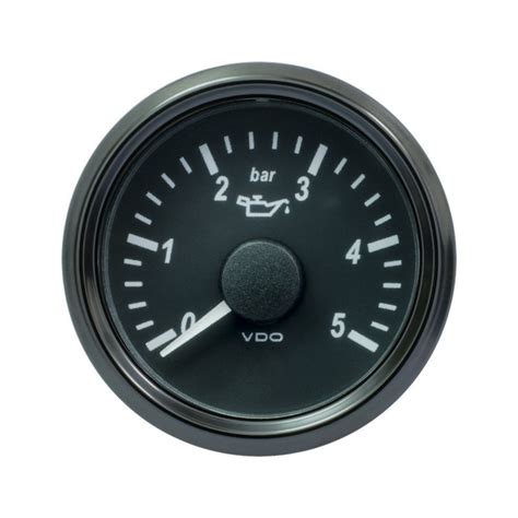 Vdo Singleviu 0248 Motoroliedruk 5bar Zwart 52mm Wit Verlicht Rode Wijzer