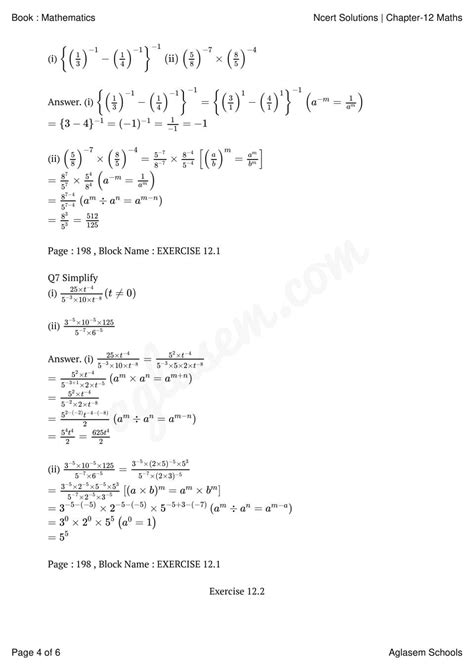 Ncert Solutions 2025 Class 8 Maths Chapter 10 Exponents And Powers