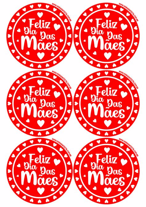 Feliz Dia Das Mães Arte Para Adesivo Personalizado Vermelho Com