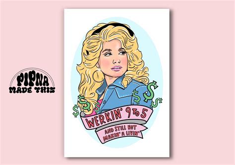 Dolly Parton Print 9 To 5 Poster Fun Office Wall Art Etsy