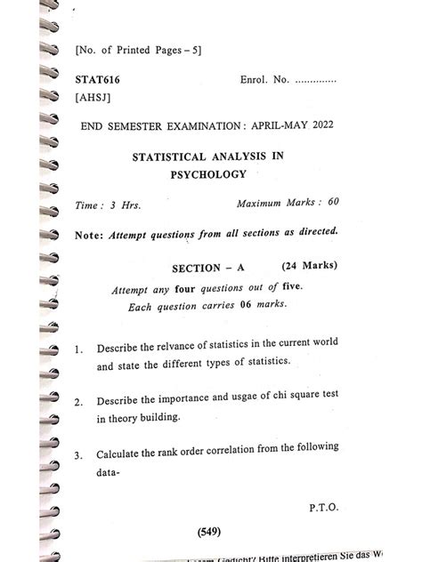 Statistical Analysis In Psychology 2022 Pdf