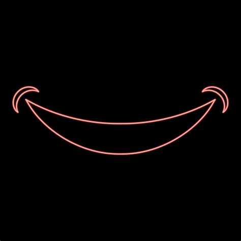 Neon Smile Smlie Doodle Red Color Vector Illustration Image Flat Style