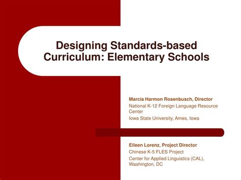 Ppt Designing Standards Based Curriculum Elementary Schools