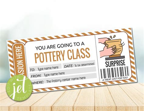Editable Pottery Class T Certificate Pottery Class Pottery Class
