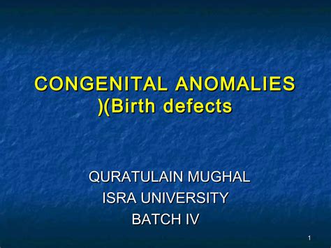 Congenital Anomalies Birth Defect Ppt