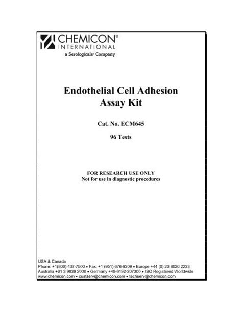 Endothelial Cell Adhesion Assay Kit Millipore