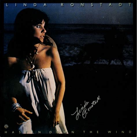 Linda Ronstadt Signed Hasten Down The Wind Album 14x14 Photo Music