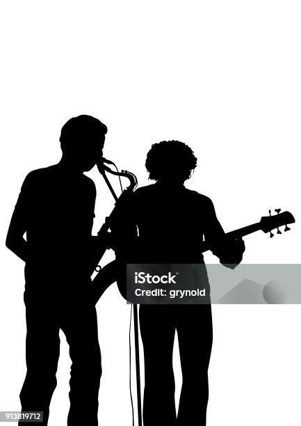 Saksofon Dan Bass Ilustrasi Stok Unduh Gambar Sekarang Alat Musik