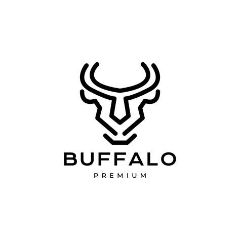 Buffalo Head Modern Line Minimal Logo Design 14563926 Vector Art At