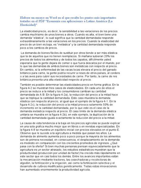 Elabore Un Ensayo En Word En El Que Resalte Los Puntos Más Importantes