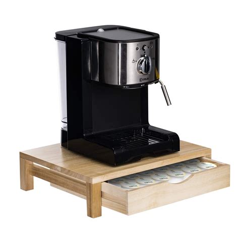 Nex Rustic Wood Coffee Holder For K Cup Pods 36 Pods Capacity Natural
