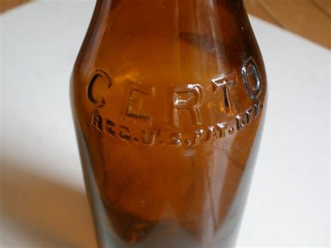 1930s Amber Certo Bottle Embossed Measuring Line Supernova Antiques