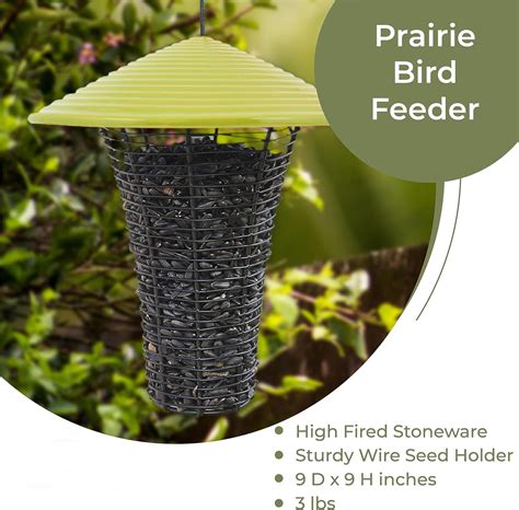 Alcyon Porcelain Prairie Bird Feeder Grass Green