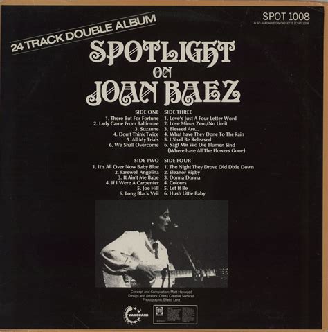 Joan Baez Spotlight On Joan Baez Uk 2 Lp Vinyl Set —