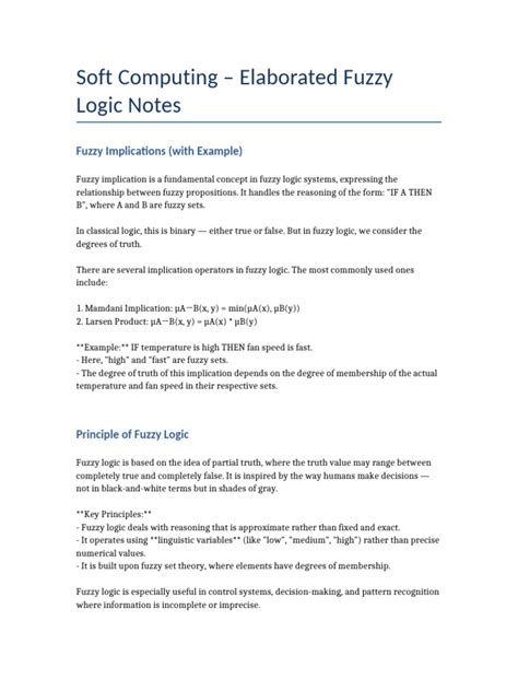 fuzzy logic elaborated notes pdf fuzzy logic logic