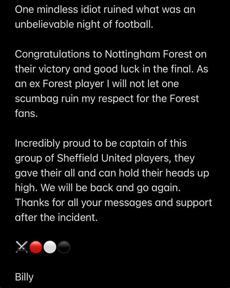 Classy Statement From Billy Sharp Ridiculous How This Incident Soured