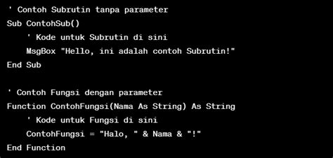 catat ini contoh programming sederhana vba excel