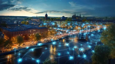 Cutting Edge 5g Connectivity Enhancing Life In Contemporary City Stock