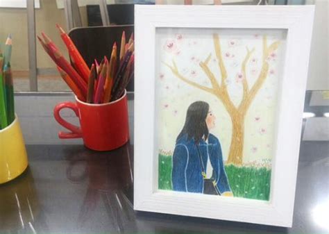 물고기미술 광진구취미미술 수강생작 봄처녀 색연필 색연필 일러스트그리기 원데이클래스