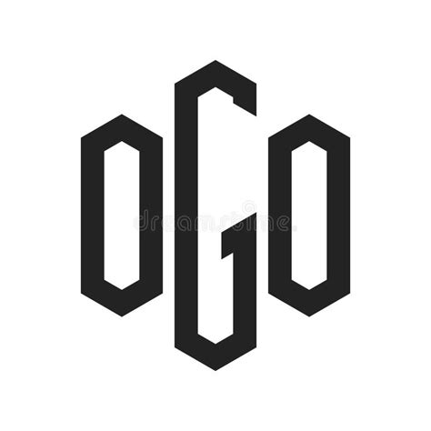 Ogo Logo Design Initial Letter Ogo Monogram Logo Using Hexagon Shape Stock Illustration