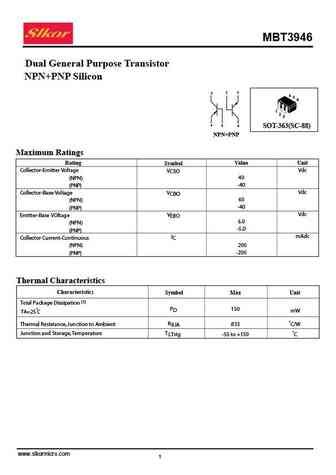 Mbt3946 Datasheet Pdf And Replacements Transistor Equivalent Finder