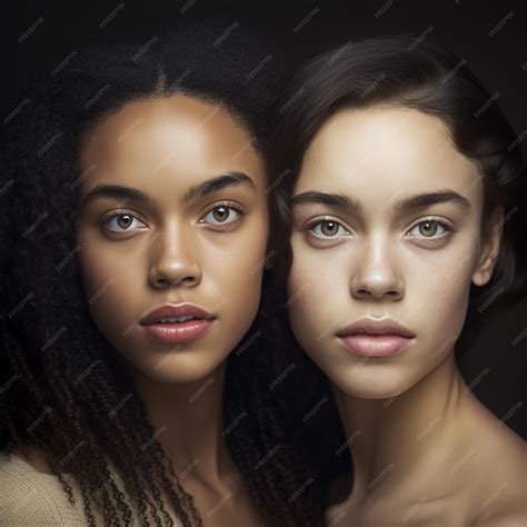 Premium Ai Image Generative Ai Portrait Two Women Sisters Posing