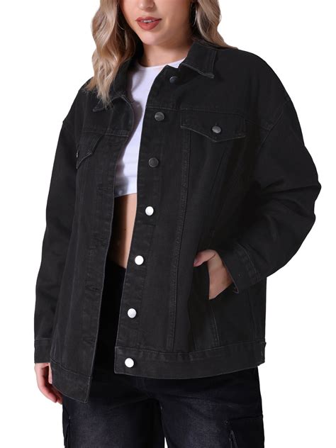 Inspire Chic Womens Oversized Denim Long Sleeve Button Down With