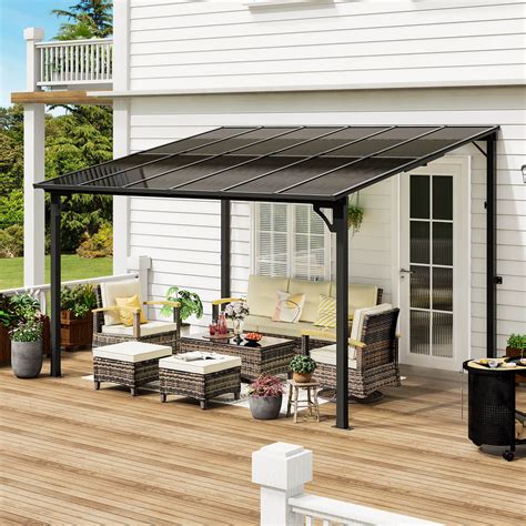 Meissalivve Gazebo Wall Mounted Gazebo Lean To Metal Awnings Gazebos