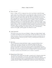 Barker V Wingo Case Brief Right To A Speedy Trial Course Hero