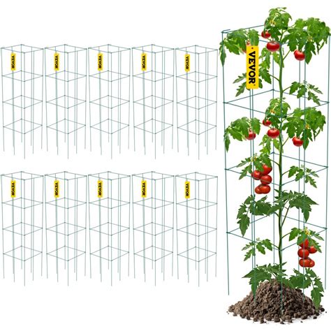 Vevor Tomato Cages Plant Support Cage 10pack Square Steel 38ft Green