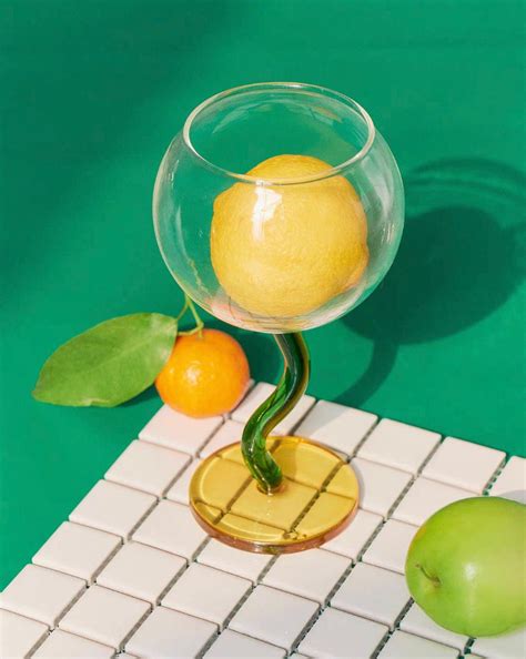 Handblown Bubble Wine Glass Retro Whimsical Eclectic Wavy Stemmed Go Inspecial Home