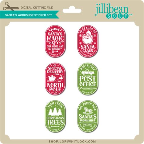 Santas Workshop Sitcker Set Lori Whitlocks Svg Shop