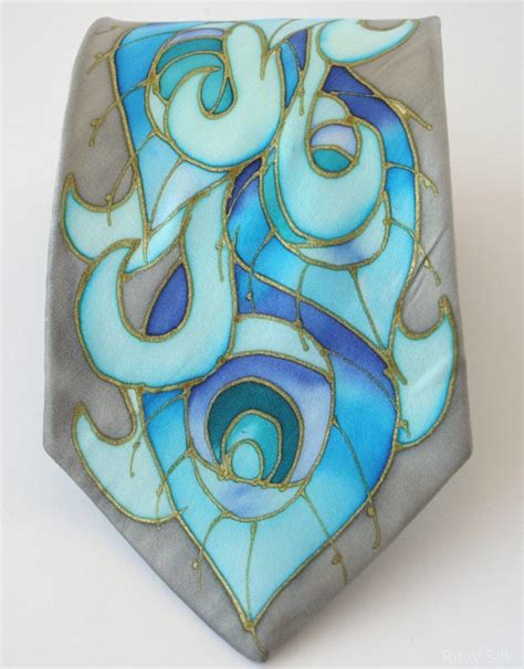 Silver Peacock Tie Ritzy Silk