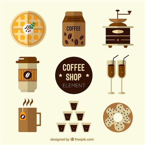 Free Vector Assortment Of Coffee Shop Elements