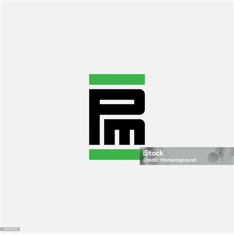 Pm Elemen Atau Ikon Desain Logo Dengan Huruf P Dan M Logotype Monogram