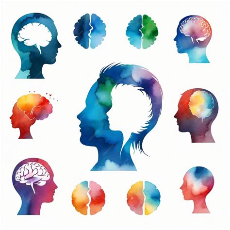 Mental Health Vector Set White Background Isolated A High Quality Image