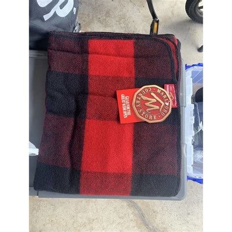 Marlboro Bedding Vintage Marlboro Country Store Plaid Wool Blanket