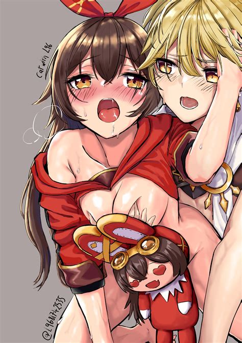 Rule 34 1boy 1girls Aether Genshin Impact Amber Genshin Impact