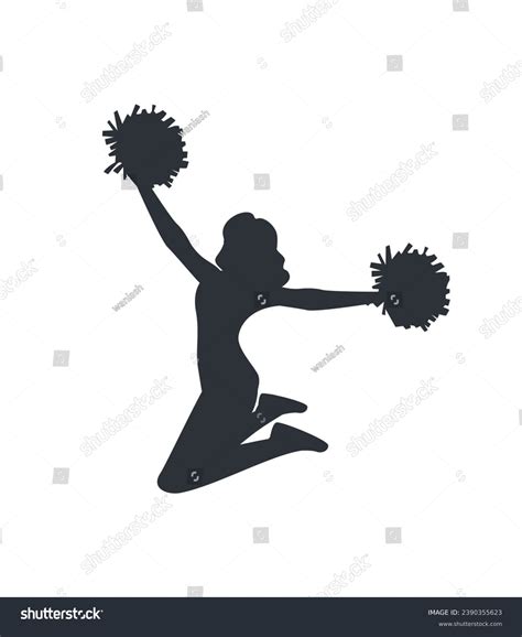 Cheerleader Silhouette Vector Silhouette Cheerleader On Stock Vector