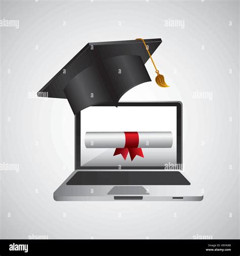 Online Education Concept Certificate Diploma Icon Vector Illustration