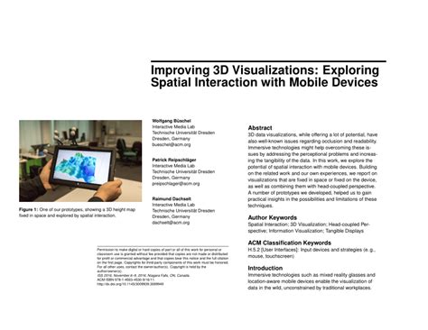 Pdf Improving 3d Visualizations Exploring Spatial Interaction With Mobile Devices