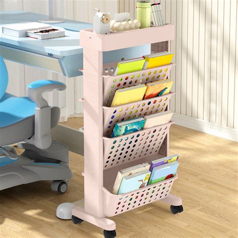 Mtvxesu Storage Racks And Shelving Movable Classroom Desk Journal Storage Rack Multi Layer