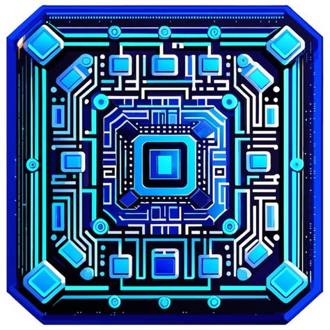 Premium Vector Square Frame Blue Circuit Board Cyber Circuit Digital