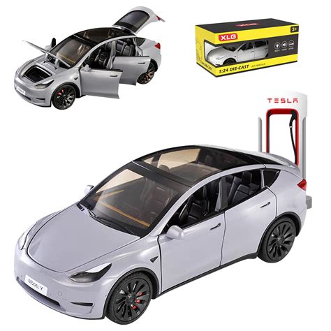Buy 124 Scale Tesla Model Car Toy Pull Back With Sound And Light