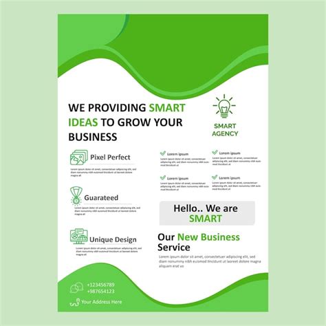 Premium Vector The Green Flyer Template Design For The Aency