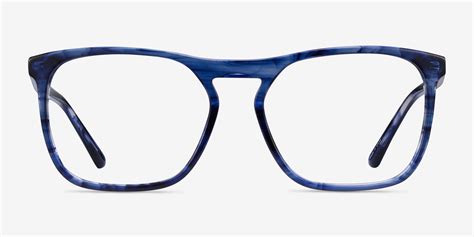 Amra Rectangle Blue Striped Full Rim Eyeglasses Eyebuydirect Canada