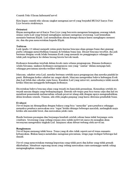 Contoh Teks Ulasan Informatif Novel Pdf