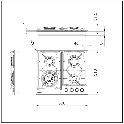 Cooker Hob Power Glass Gas Hobs